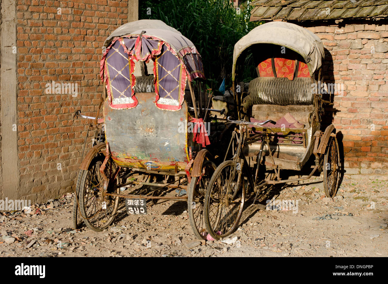 Traditional Asian riksas Stock Photo - Alamy