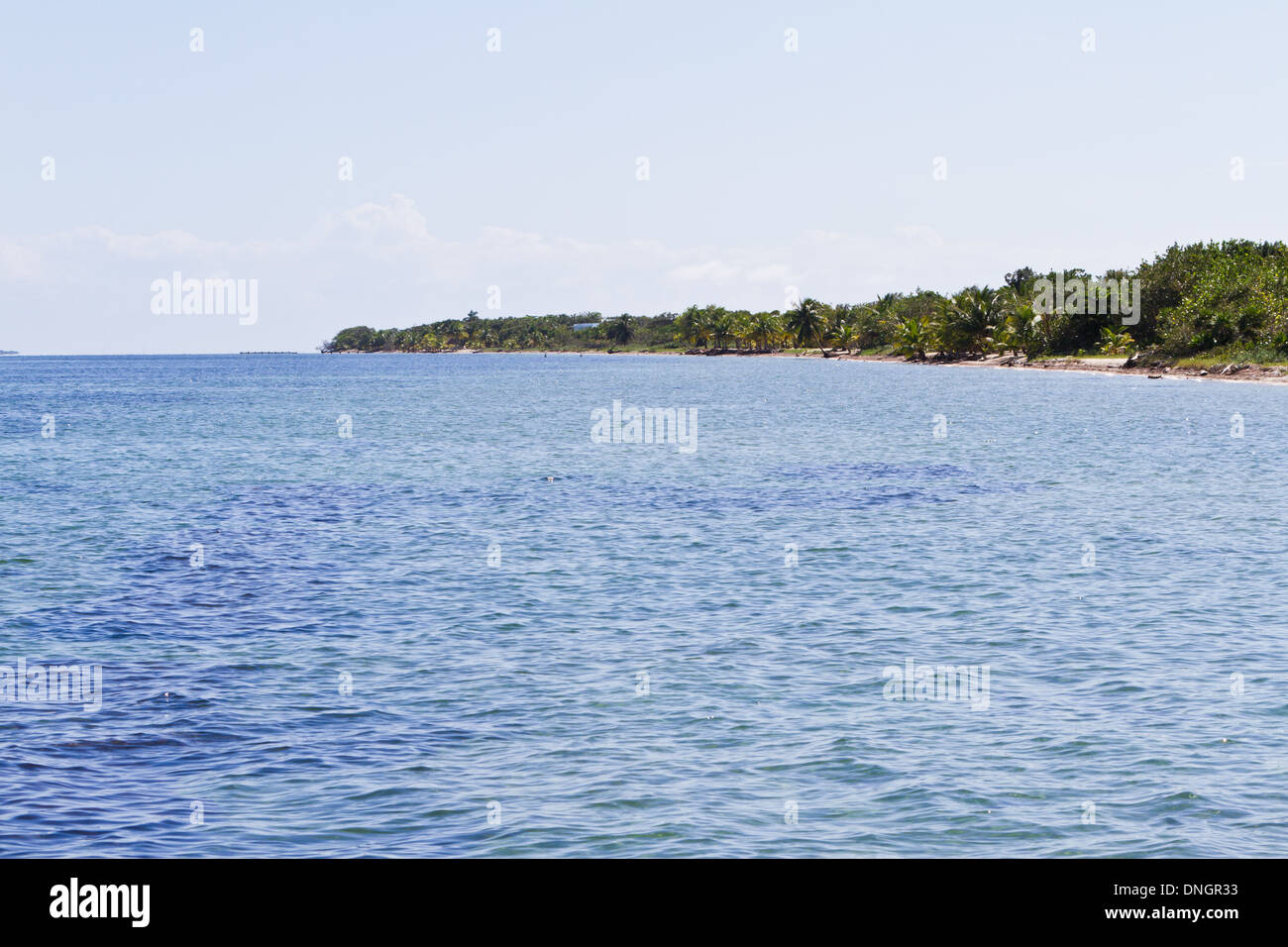 beautiful tropical beach in southern Belize with clear blue water Stock ...