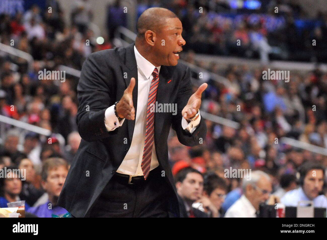 Los Angeles, CA, USA. 28th Dec, 2013. Clippers' coach Doc Rivers during ...