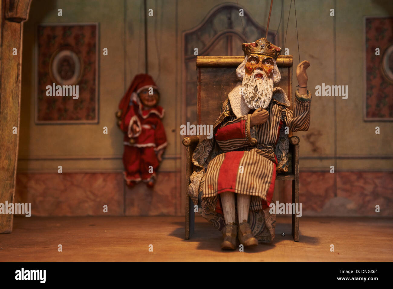 Vintage puppet theater - show Stock Photo - Alamy