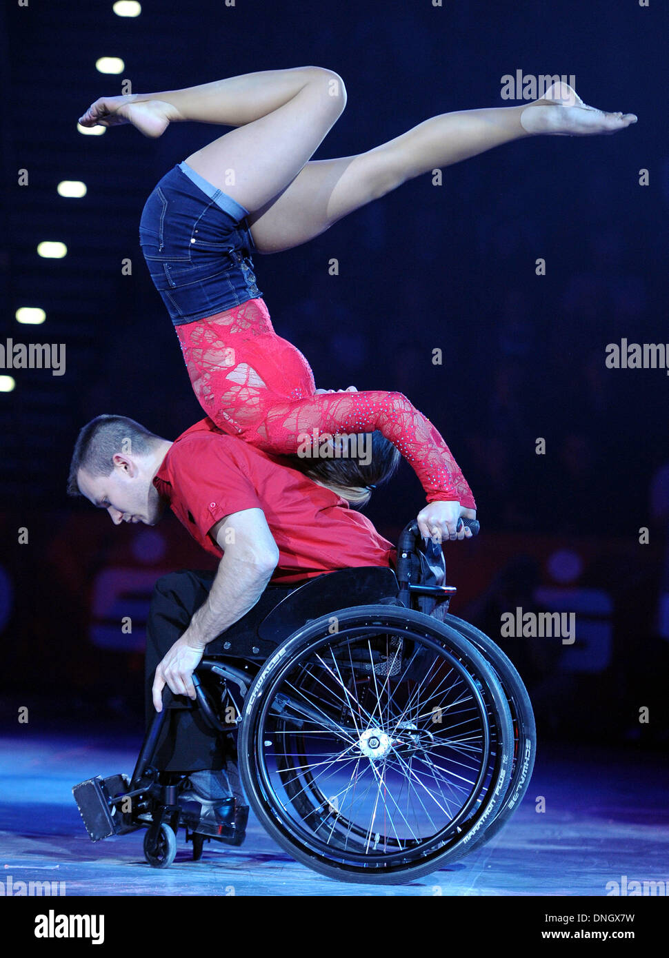 Oldenburg, Germany. 28th Dec, 2013. German wheelchair acrobatic duo ...