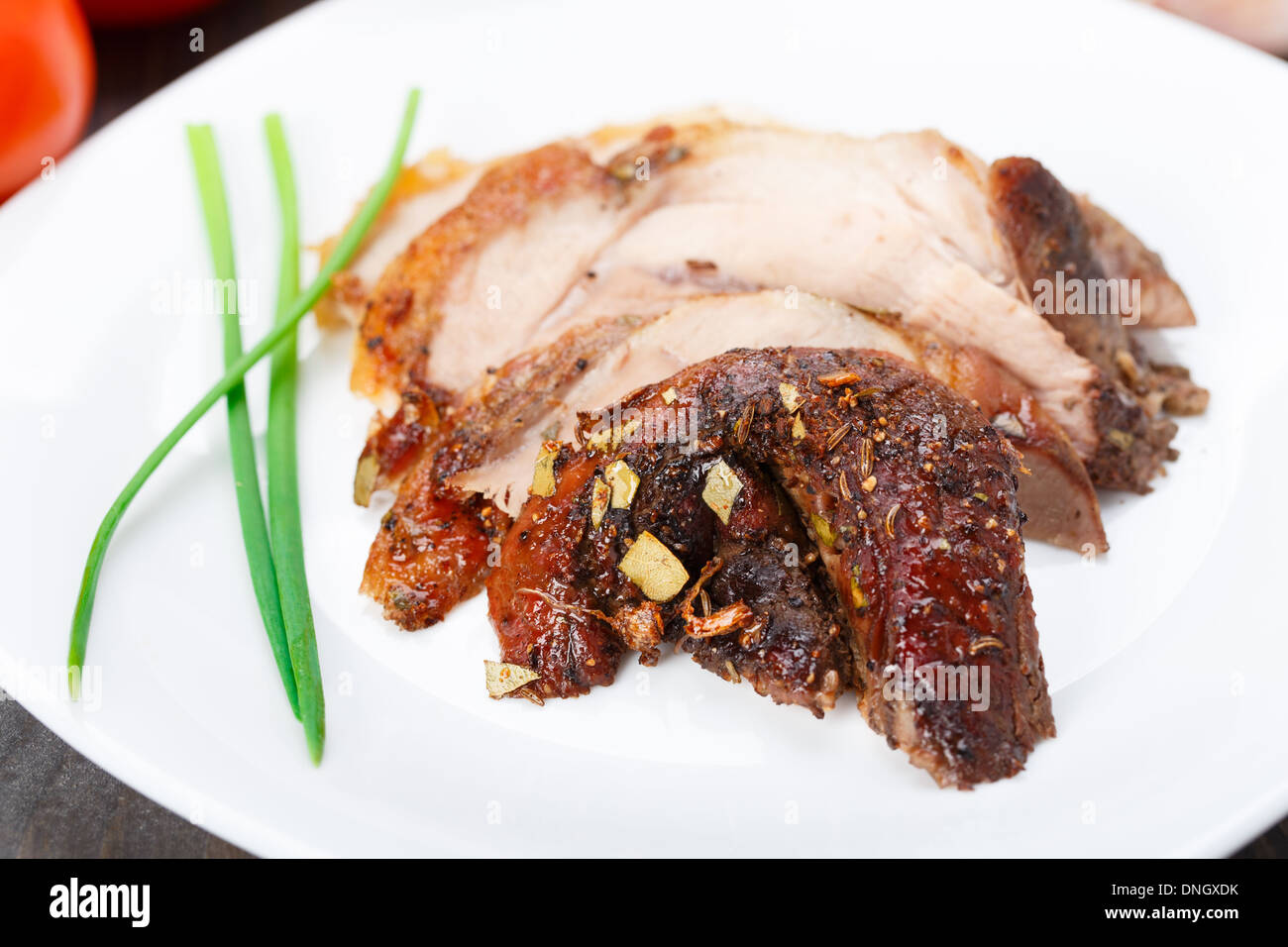 Baked pork leg Stock Photo - Alamy