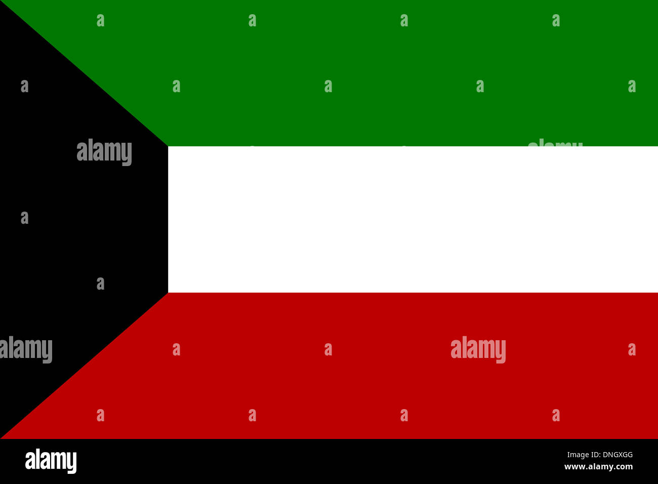Official flag of Kuwait nation Stock Photo - Alamy