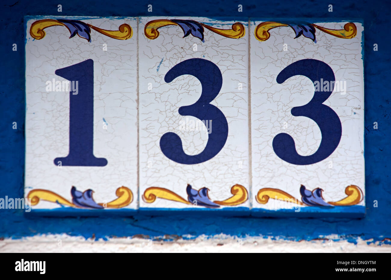closeup of house number digits sign on the wall Stock Photo - Alamy