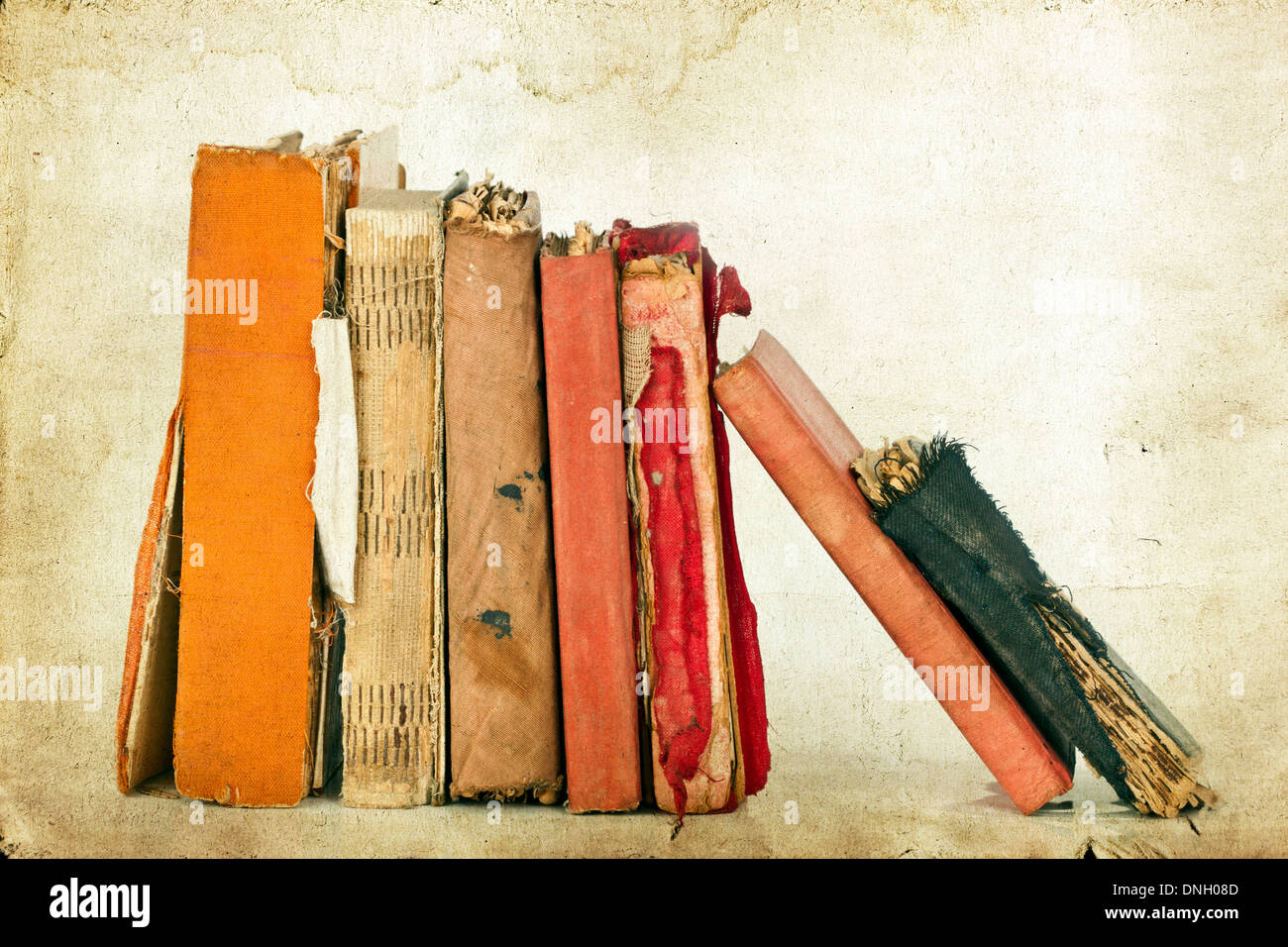 Old books on vintage background Stock Photo - Alamy