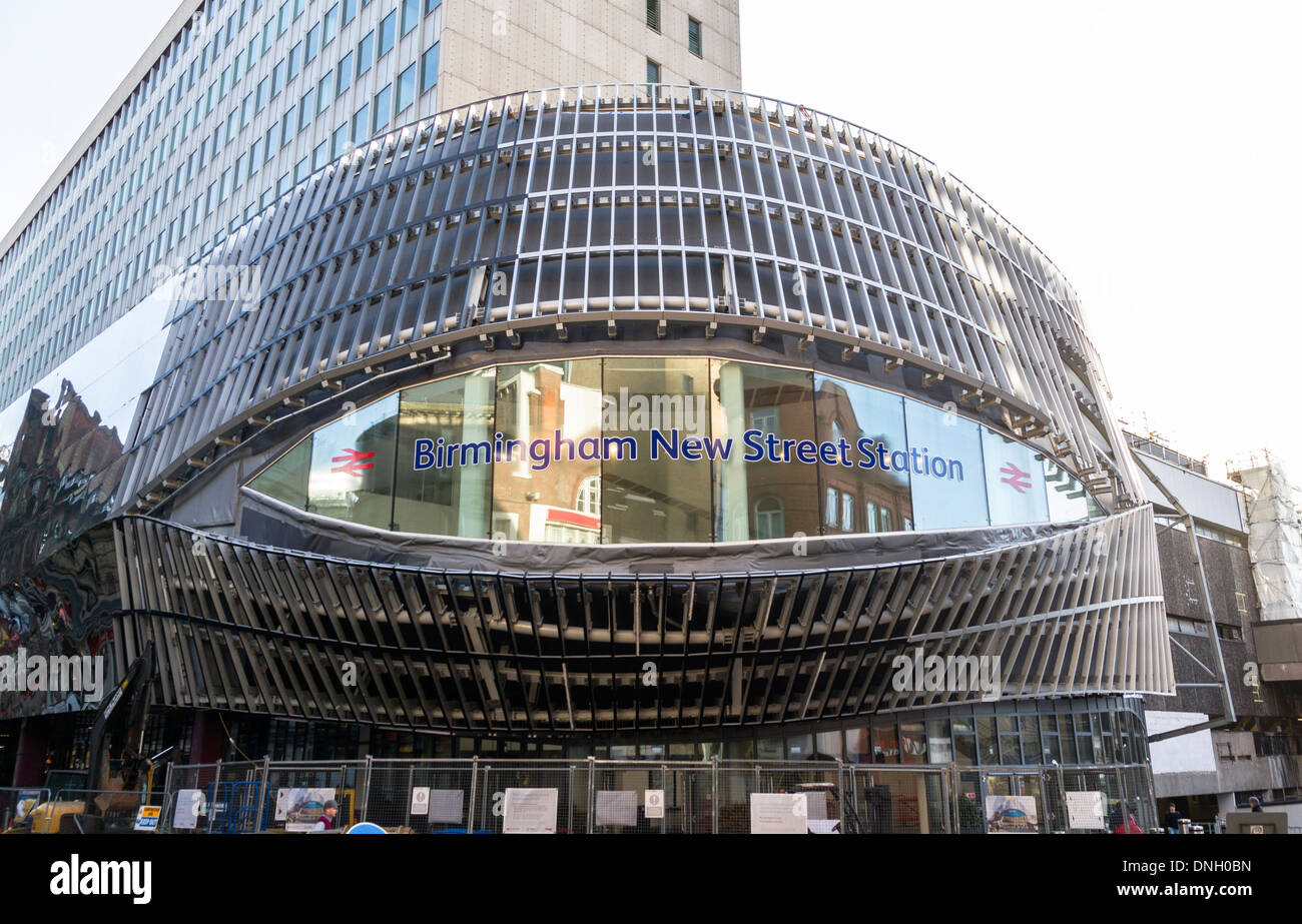The entrance to the new Birmingham New street Station in Birmingham UK ...