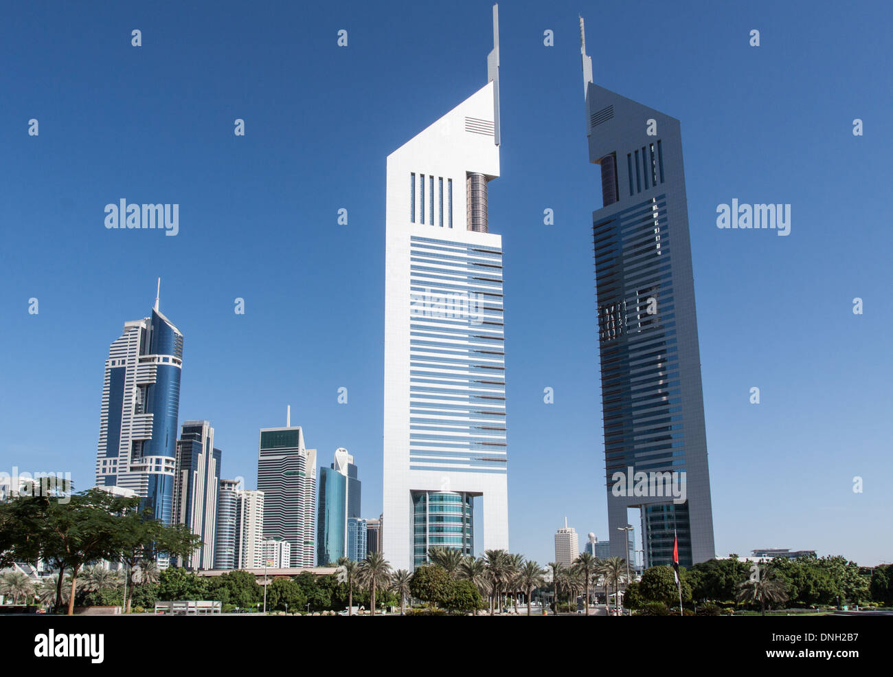 EMIRATES TOWERS AND THE HIGHRISES OF THE FINANCIAL CENTER ON SHEIKH ...