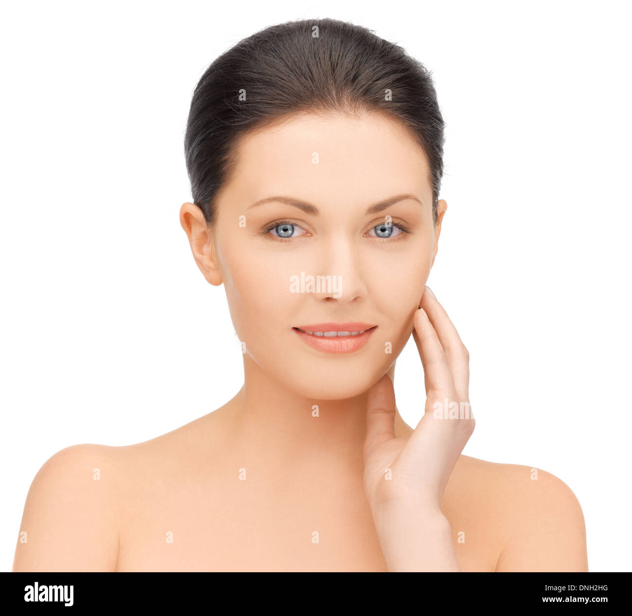 face and hands of beautiful woman Stock Photo - Alamy