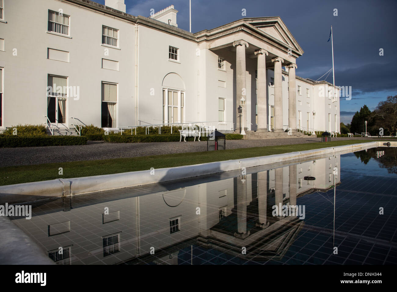FACADE OF THE ARAS AN UACHTARAIN, OFFICIAL RESIDENCE OF THE IRISH ...