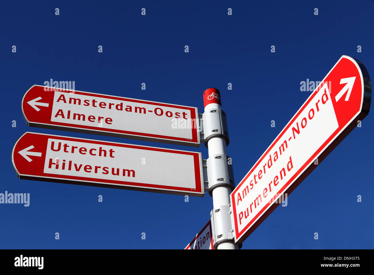 Netherlands signpost with directions hi-res stock photography and ...