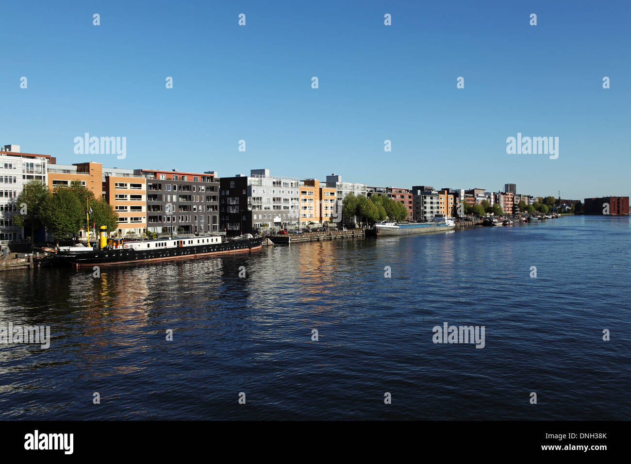 The River Ij by Java Island (Java Island) in Amsterdam, Netherlands ...