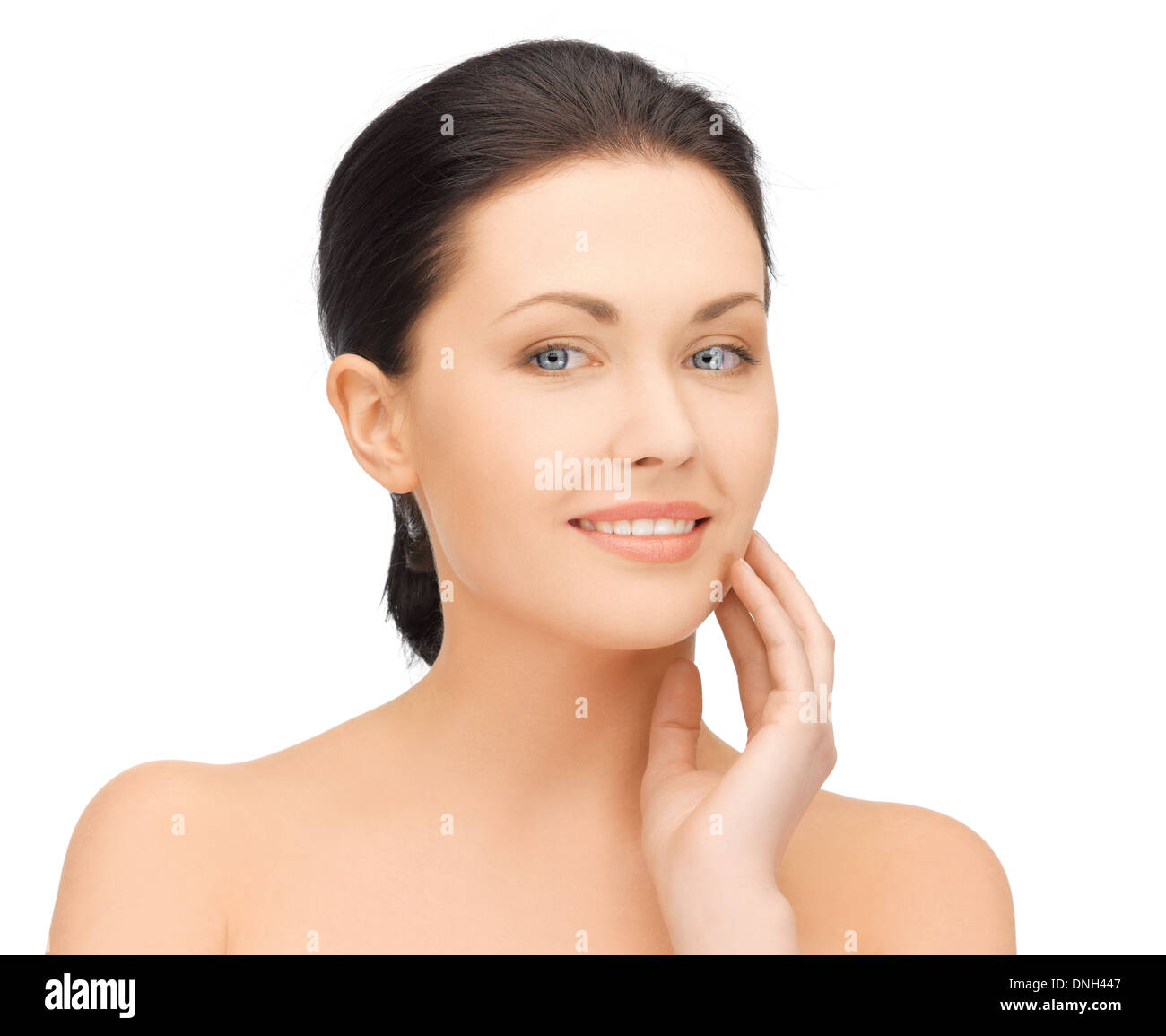face and hands of beautiful woman Stock Photo - Alamy