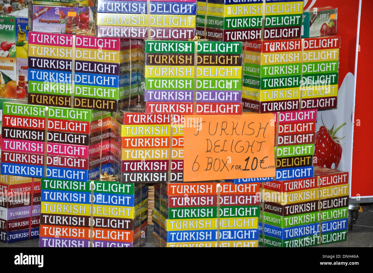boxes of Turkish delight sweets on holiday in Turkey Stock Photo - Alamy