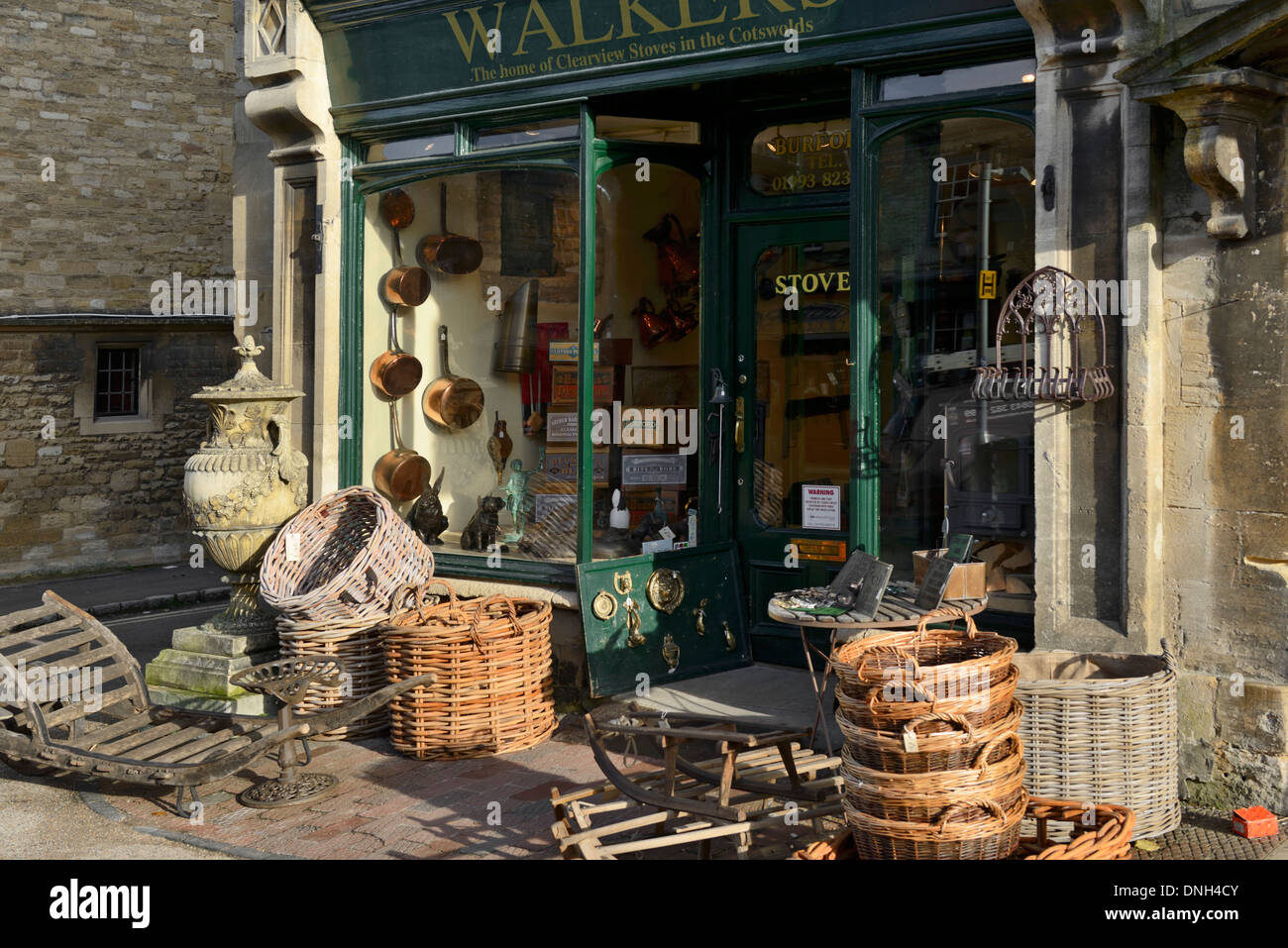 Display outside a shop, High Street, Burford, Cotswolds, Oxfordshire ...