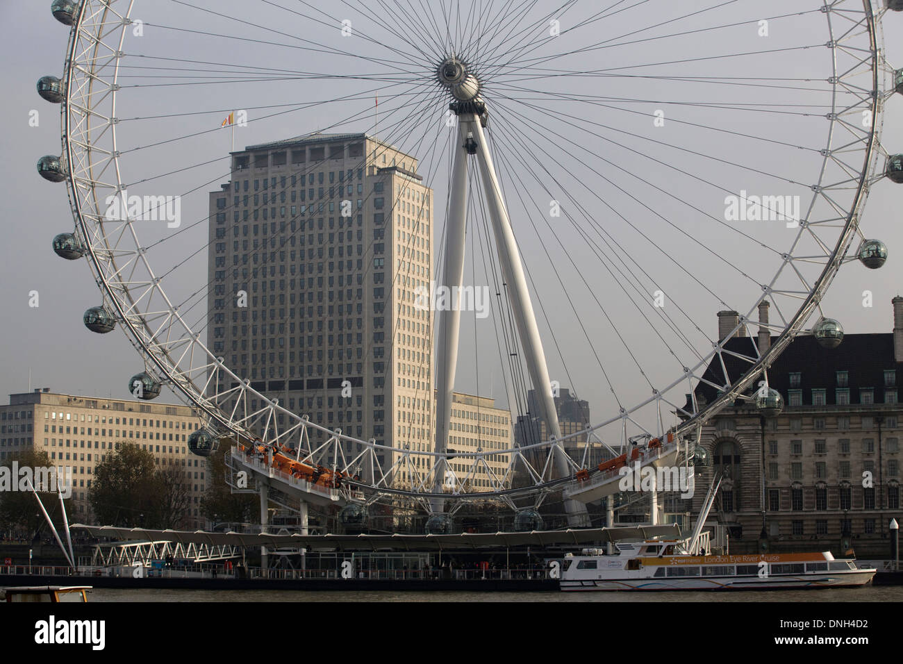 London Eye on an Overcast day in London England Stock Photo - Alamy
