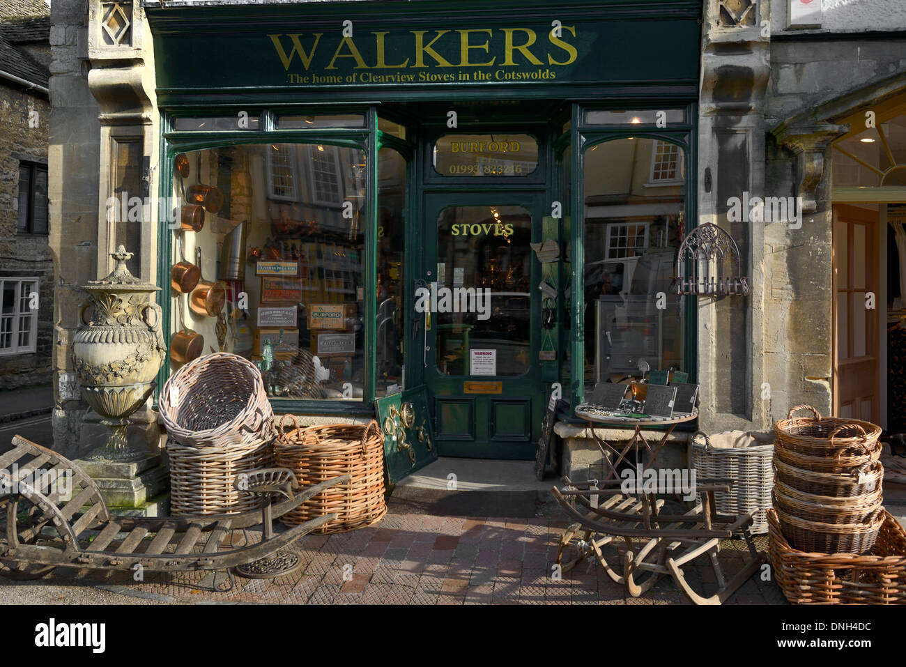 Display outside a shop, High Street, Burford, Cotswolds, Oxfordshire ...