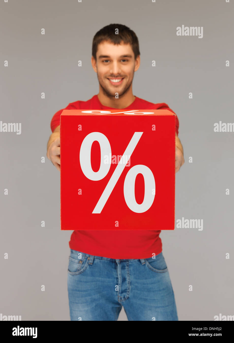 man with percent sign Stock Photo - Alamy