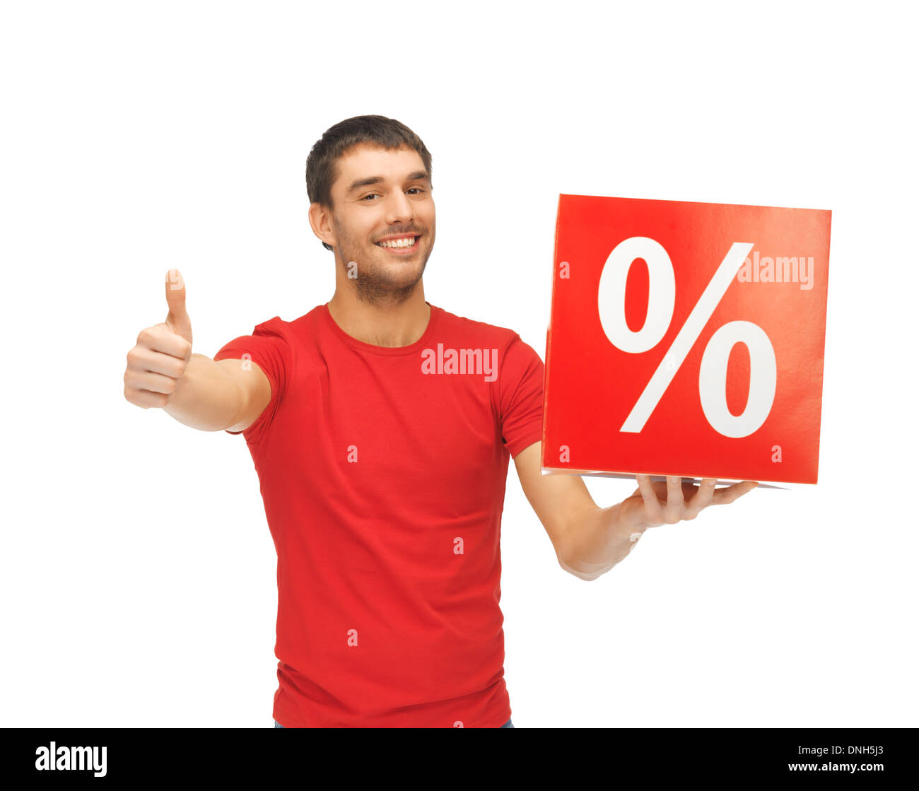man with percent sign Stock Photo - Alamy
