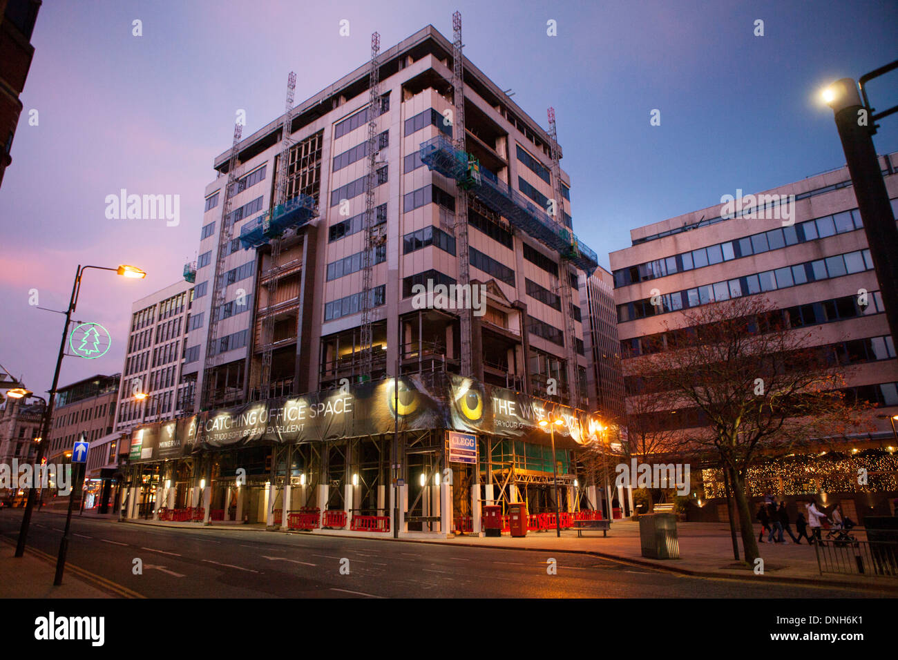 Leeds city centre high street at dusk Stock Photo - Alamy