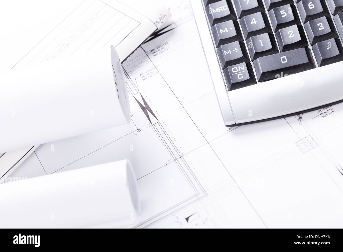 architect blueprints equipment objects workplace paper office Stock ...