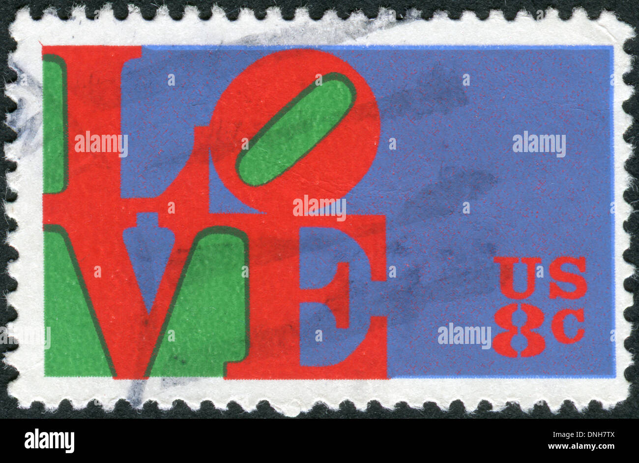 USA - CIRCA 1973: Postage stamp printed in USA, shows the word "Love ...