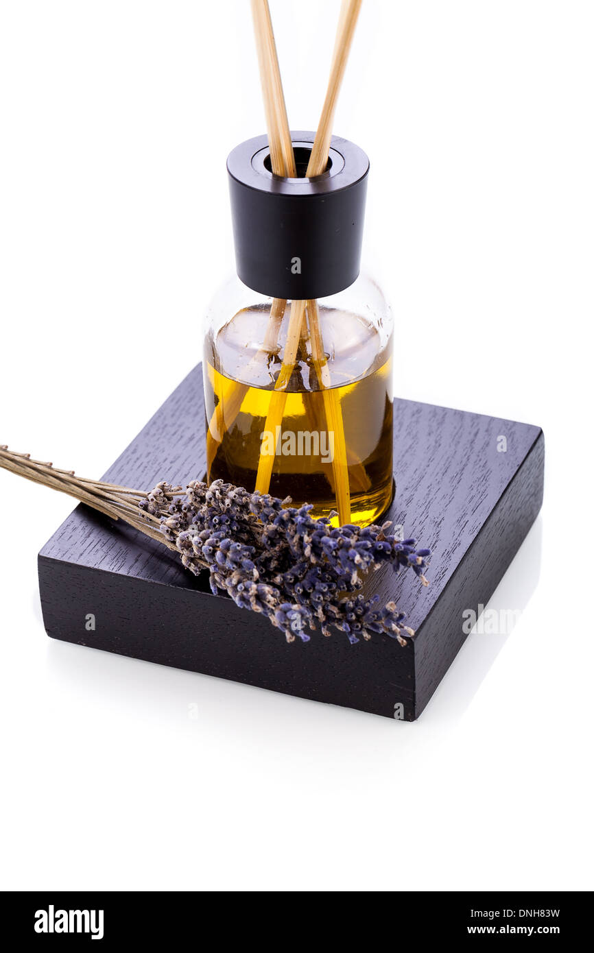 aromatic lavender oil fragrant object isolated on white background ...