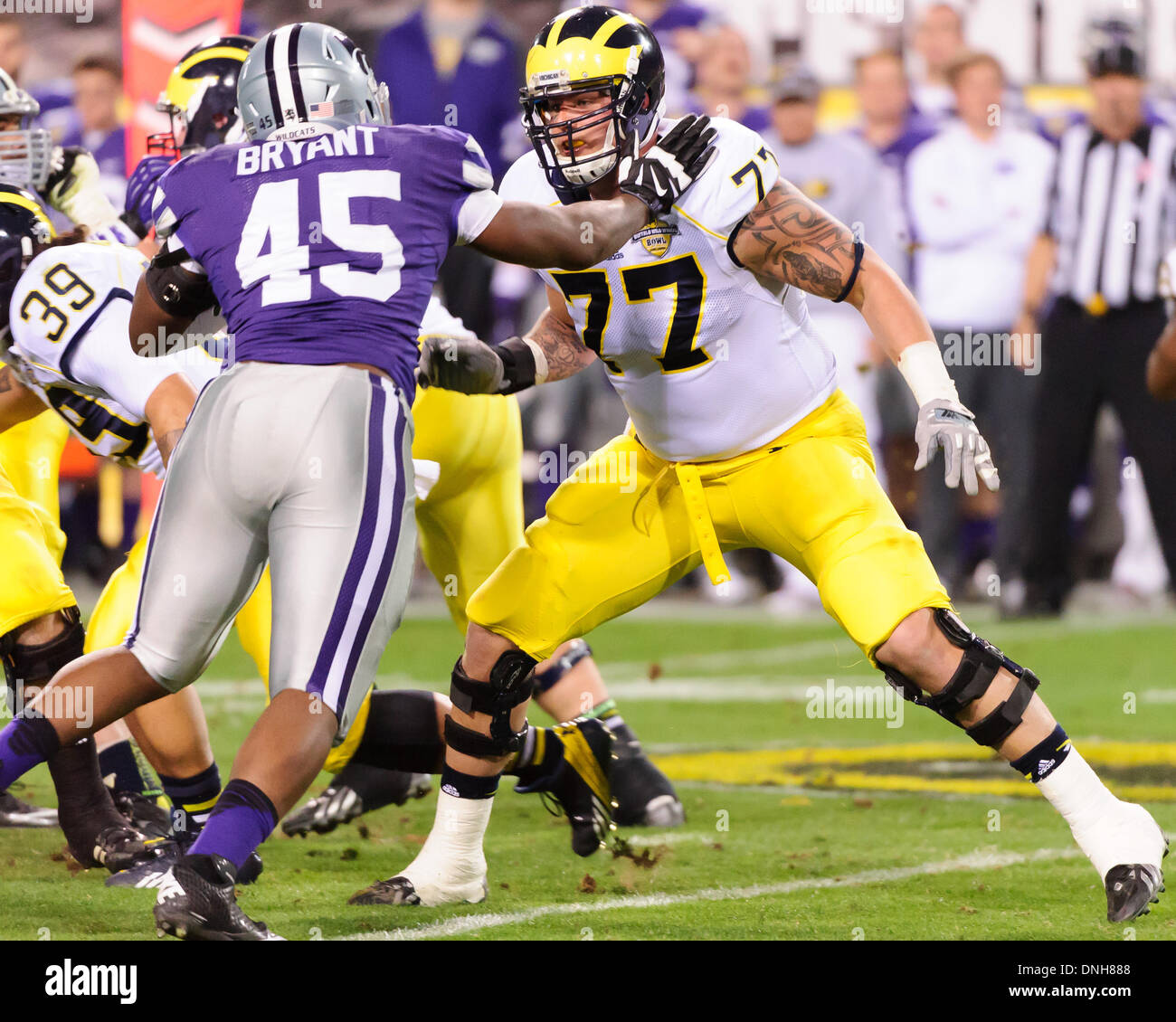 December 28, 2103: Michigan Wolverines offensive linesman Taylor Lewan ...