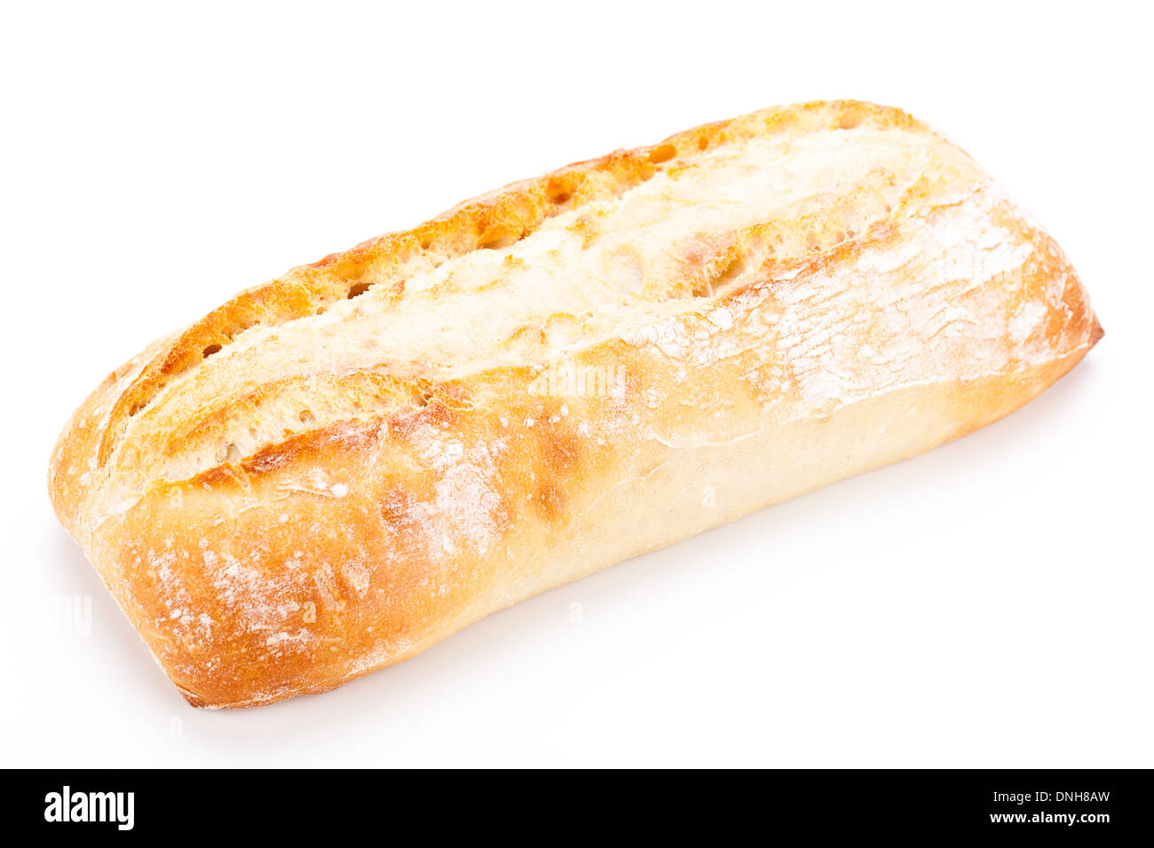fresh baked italian chiabatta bread isolated on white object food Stock ...