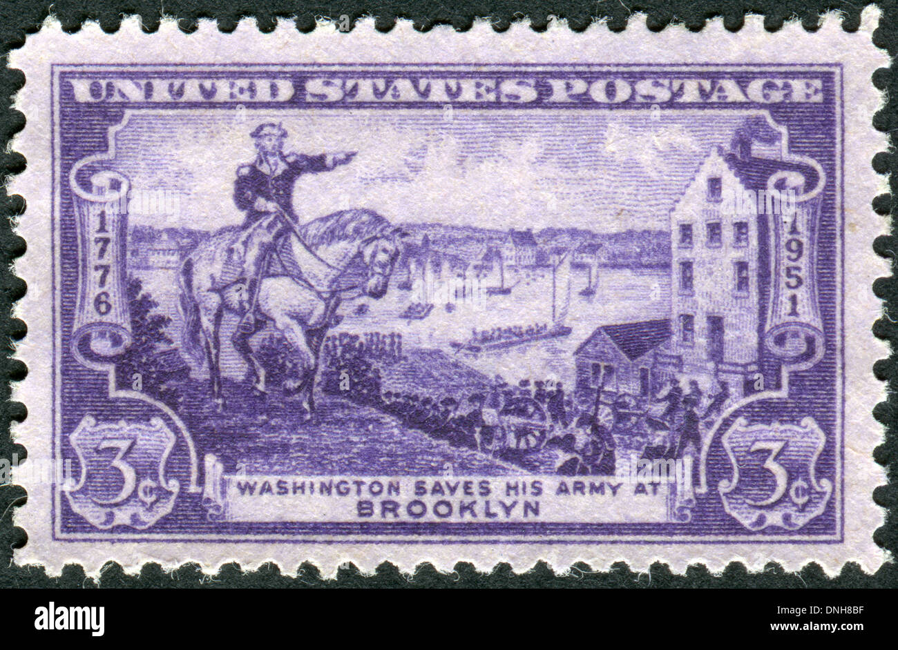 Postage stamp printed in USA, dedicated to the 175th anniversary of the ...