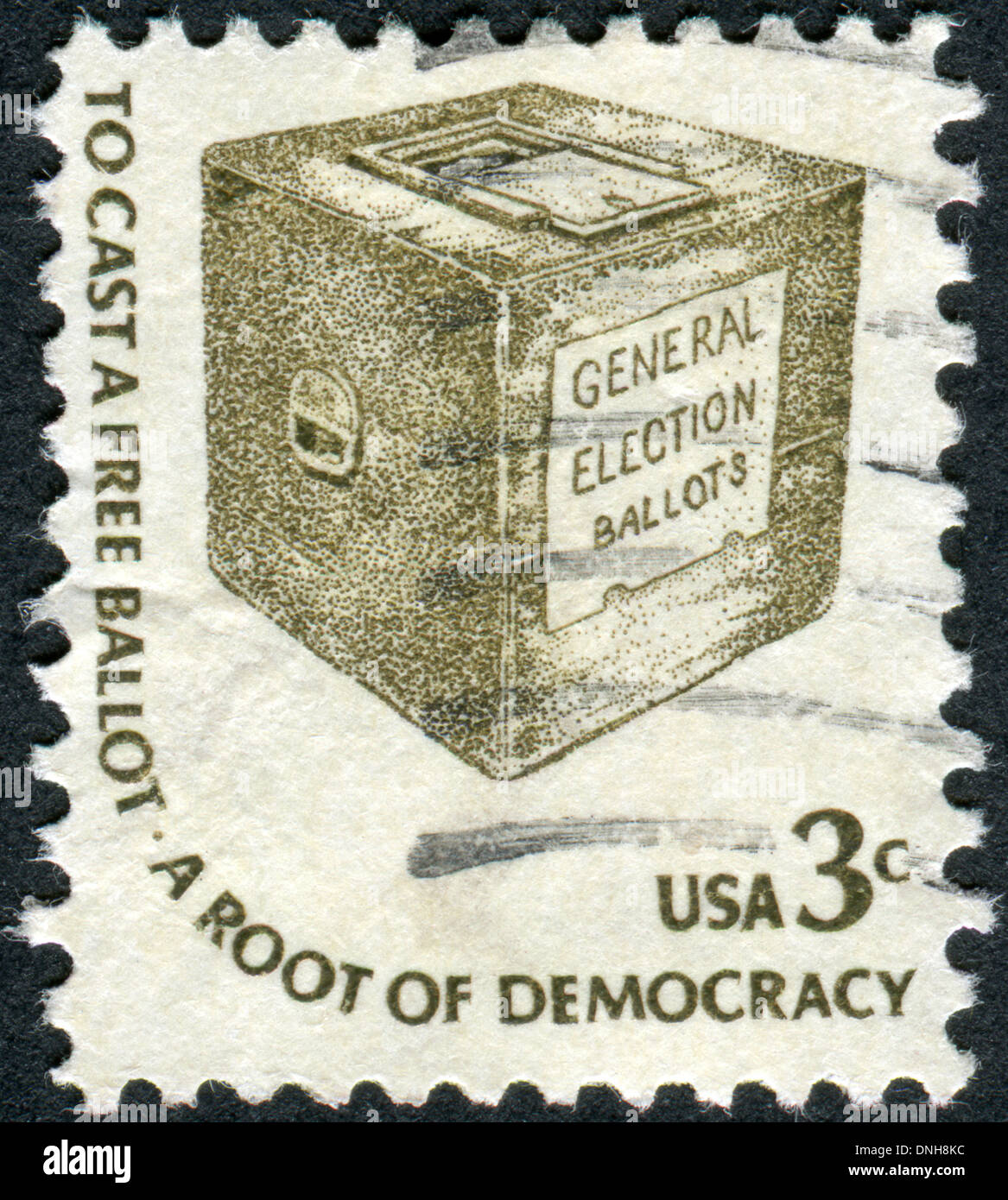 USA - CIRCA 1977: Postage stamp printed in USA, shows an Early Ballot ...