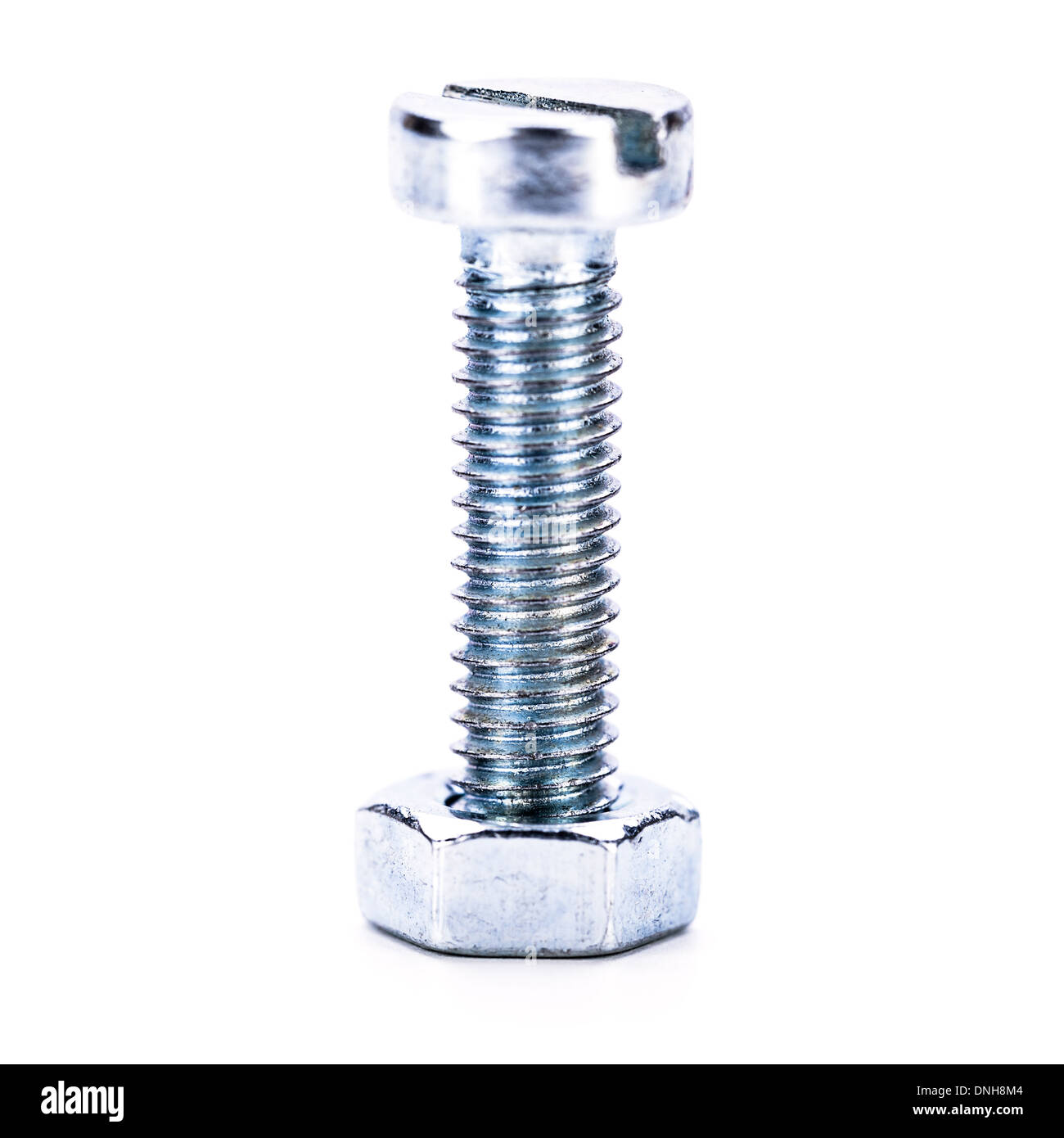 silver steel hexagonal screw tool objects macro metal industry Stock ...