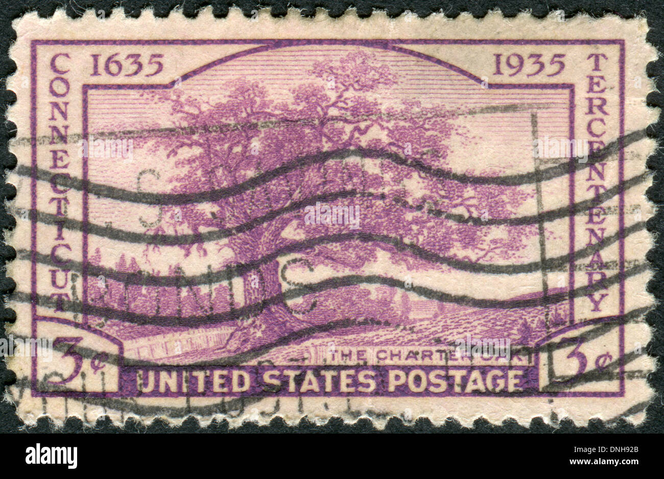 Postage stamp printed in the USA, dedicated to the 300th anniversary of ...