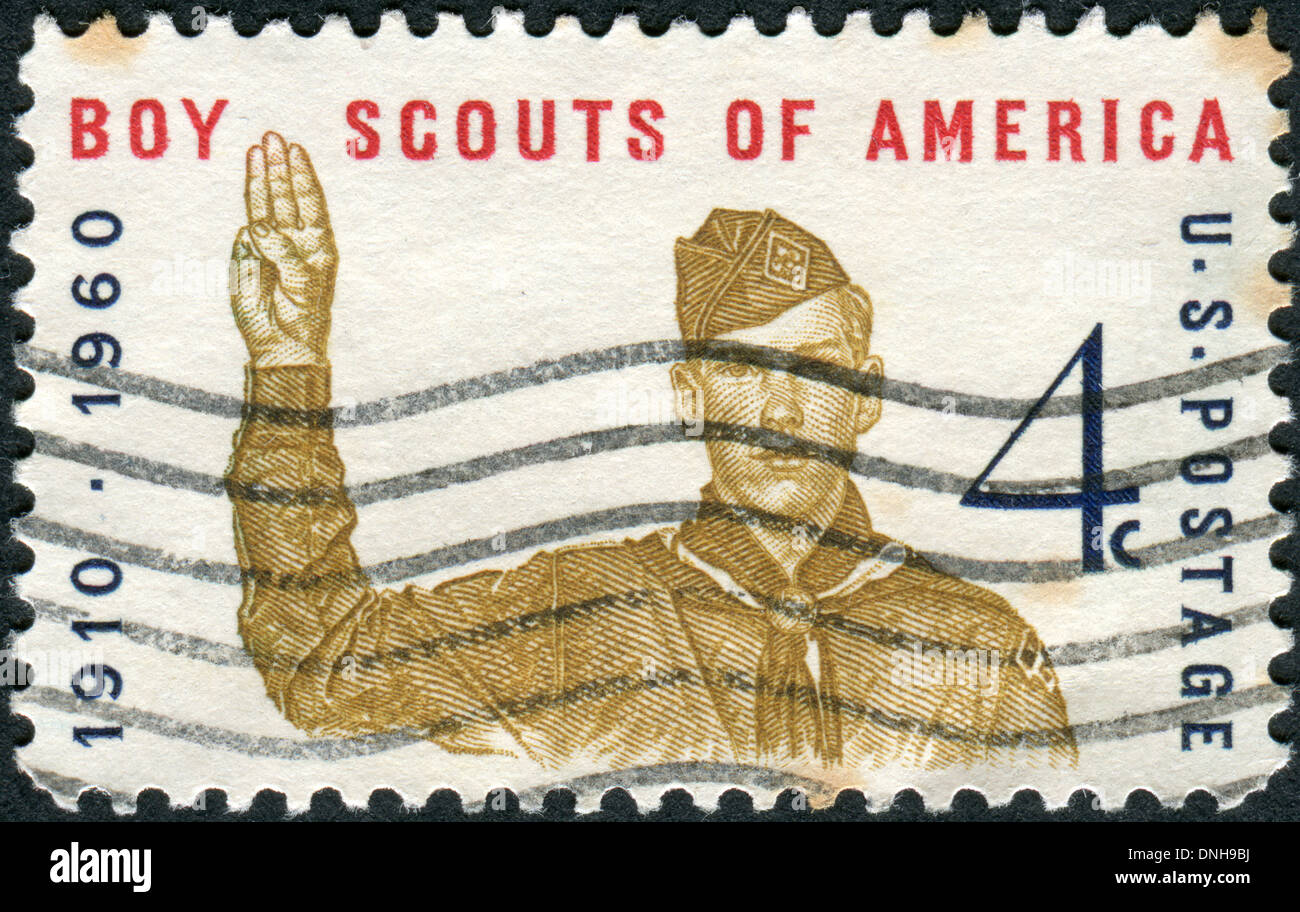 A postage stamp printed in the USA, dedicated to the 50th Anniversary ...