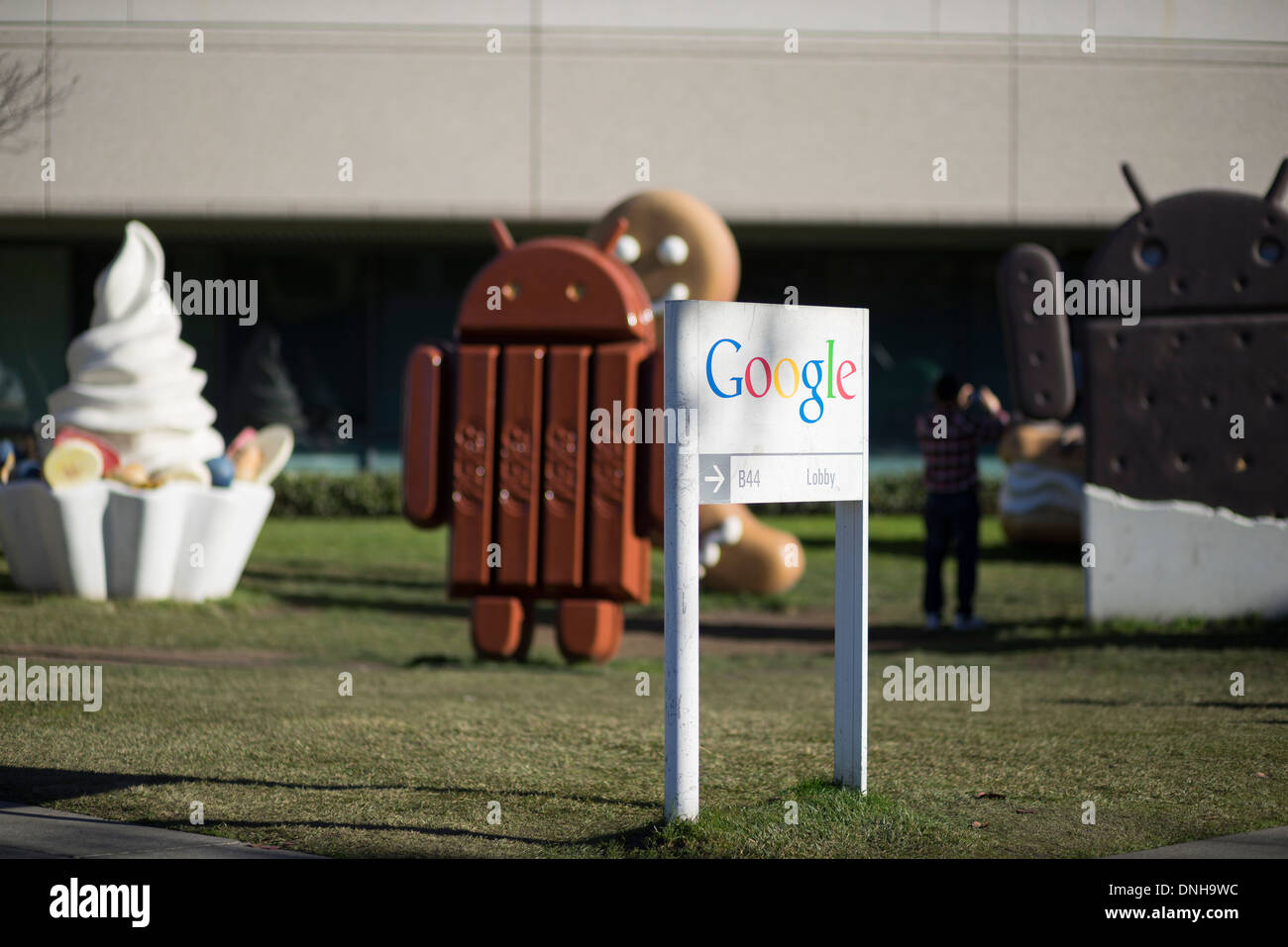 Google statues on Google's Mountain View campus Stock Photo - Alamy