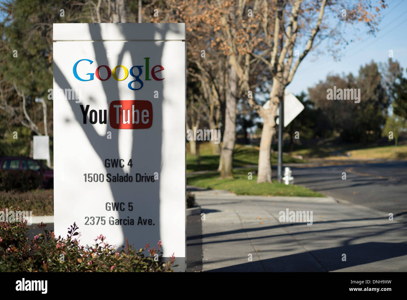 Google YouTube sign Stock Photo - Alamy