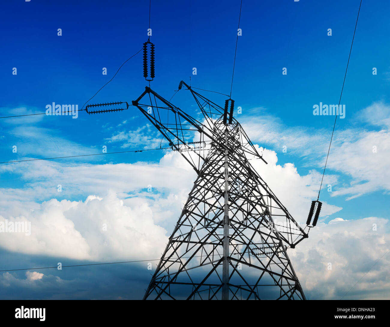 Power tower in the sky background Stock Photo - Alamy