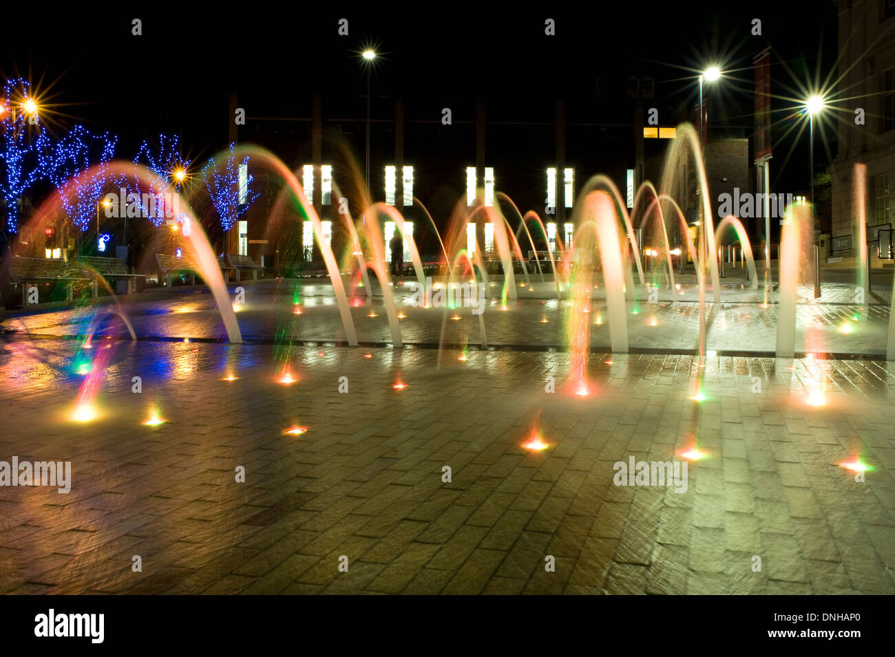 New water feature outside Barnsley Town Hall, South Yorkshire Stock ...