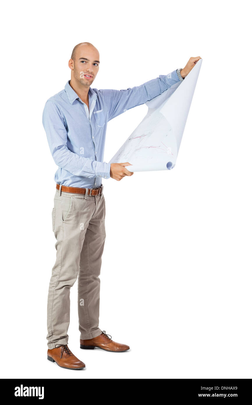 Engineer holding blueprint architect in hi-res stock photography and ...