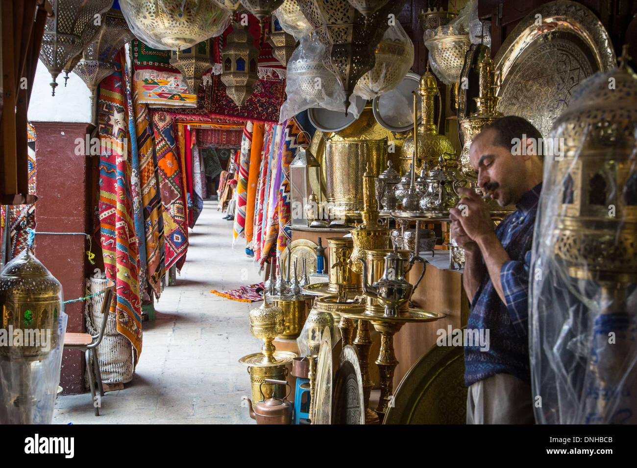 COPPER AND RUG SHOPS, HABOUS QUARTER, THE NEW MEDINA OF CASABLANCA ...