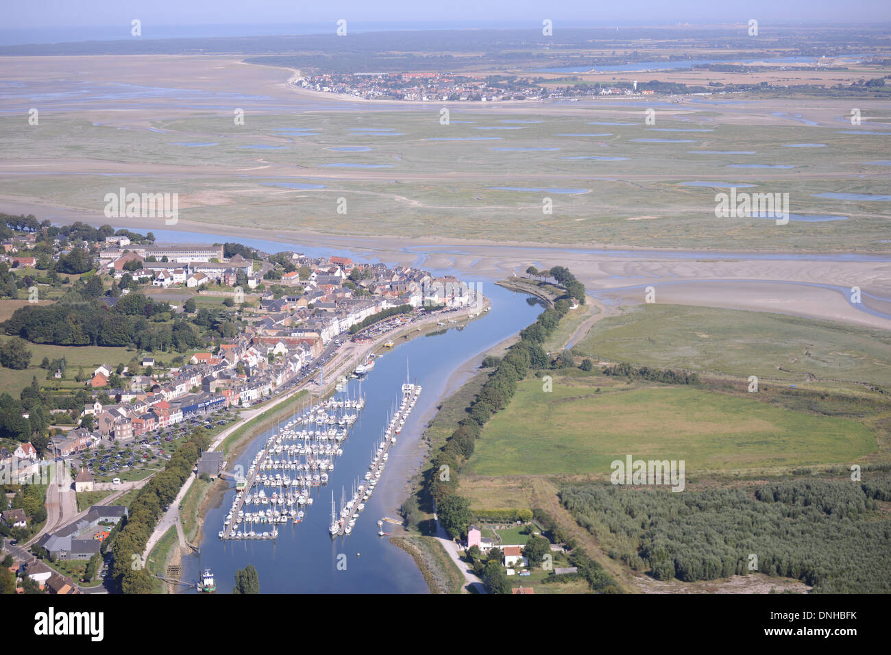 AERIAL VIEW OF THE BAY OF SOMME WITH A VIEW OVER SAINT-VALERY-SUR-SOMME ...
