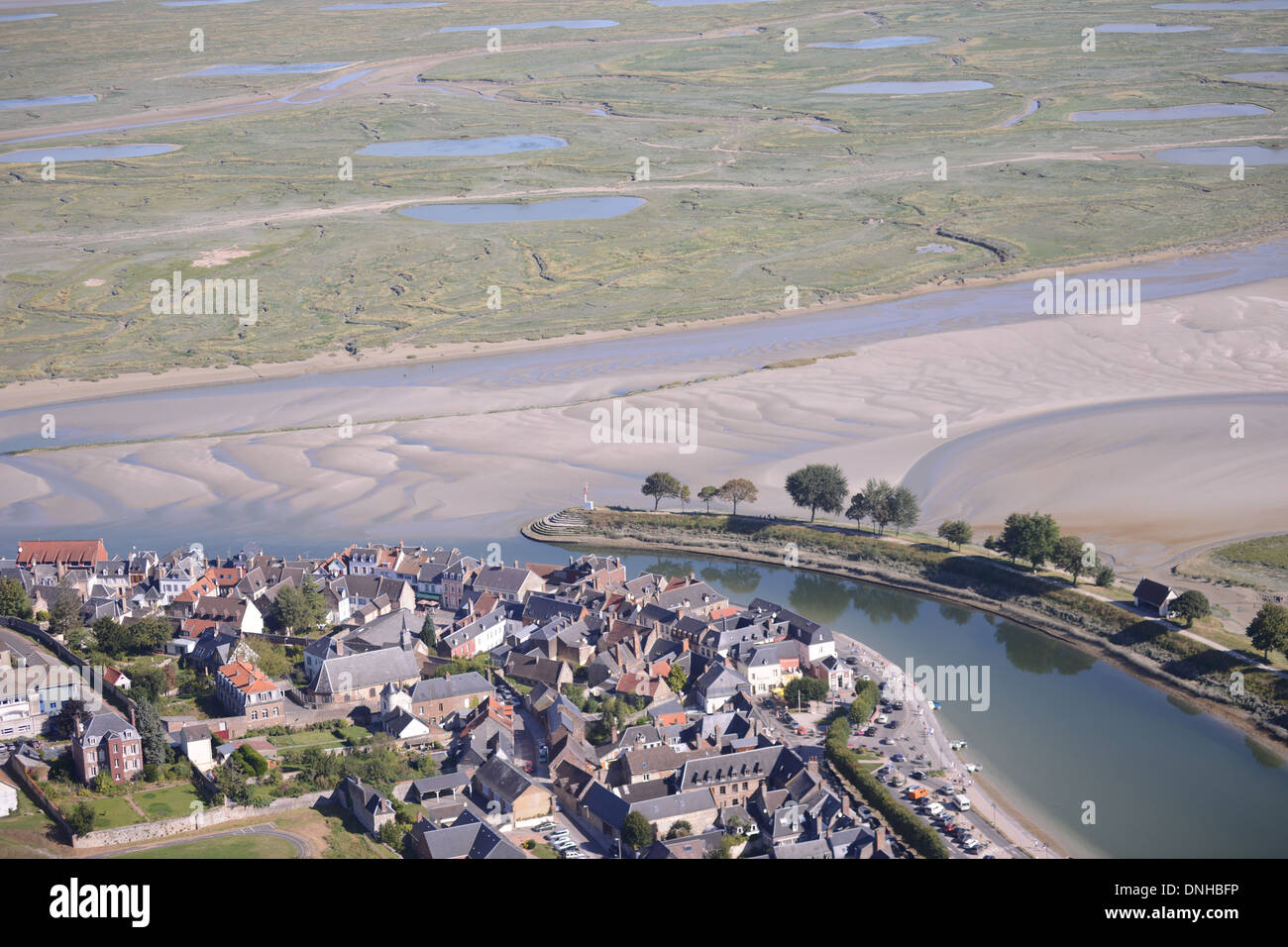 AERIAL VIEW OF THE BAY OF SOMME WITH A VIEW OVER SAINT-VALERY-SUR-SOMME ...