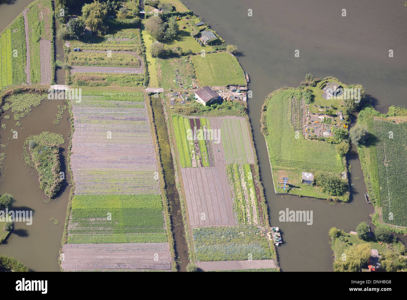 AERIAL VIEW OF THE HORTILLONNAGES IN AMIENS, SOMME, PICARDY, FRANCE ...