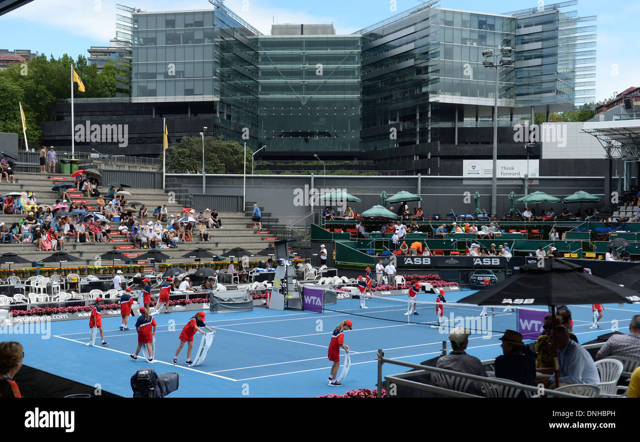 Auckland, New Zealand. 30th Dec, 2013. General view as ball boys and ...