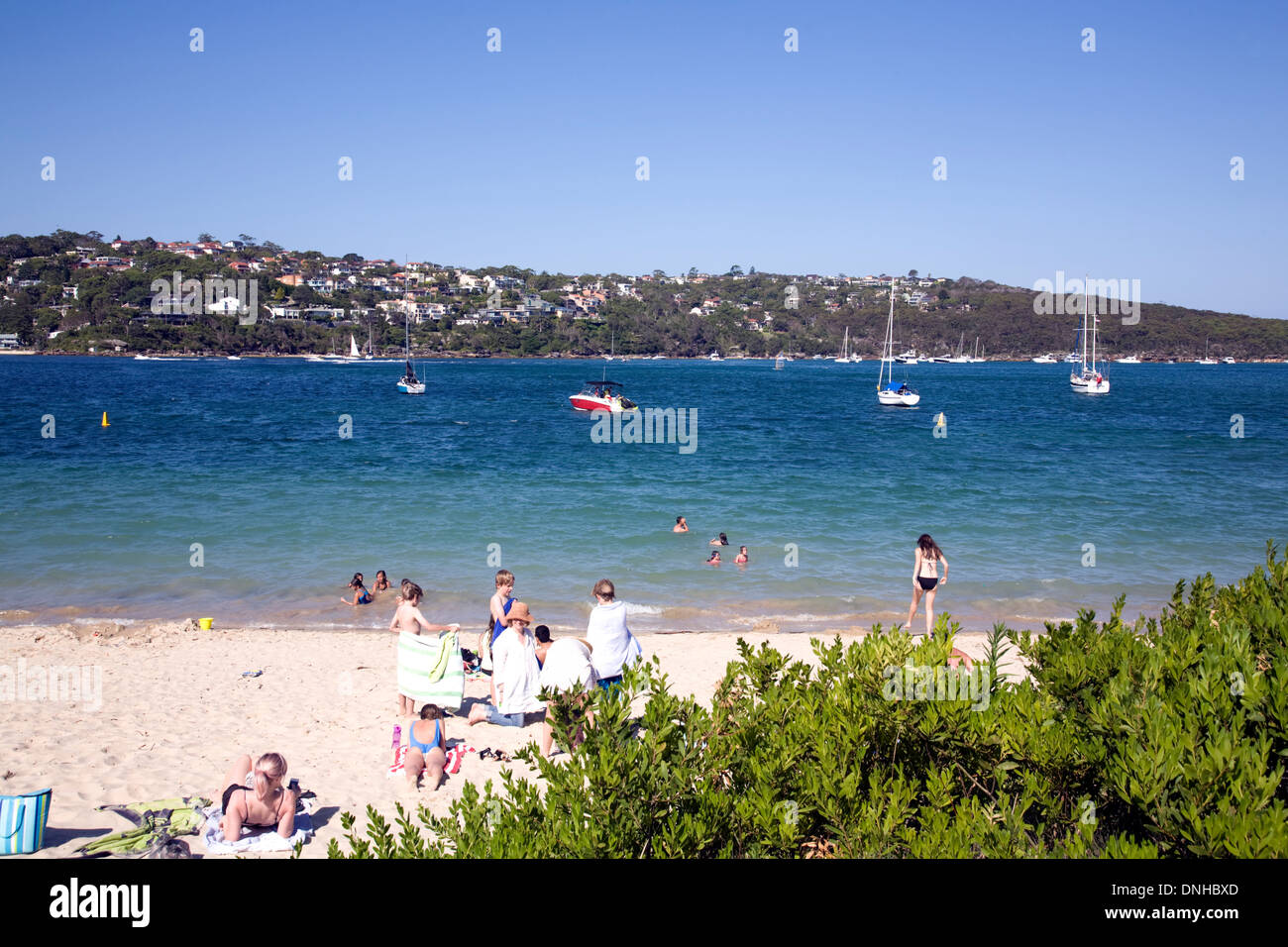 Chinamans beach in Mosman with view of middle harbour,Sydney,New south ...