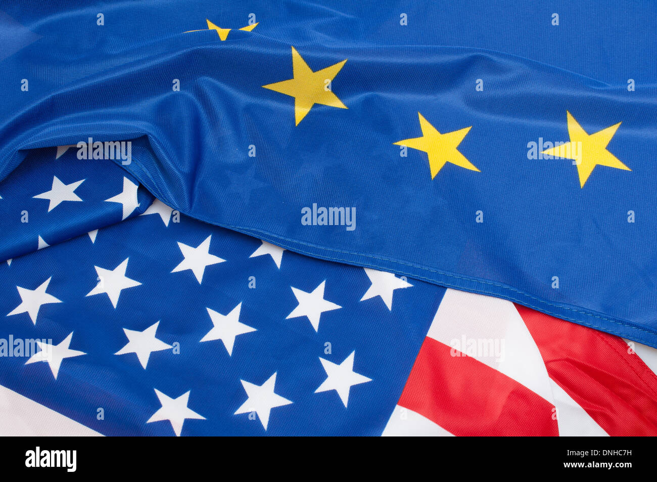 Closeup of Flags of USA and European Union Stock Photo - Alamy