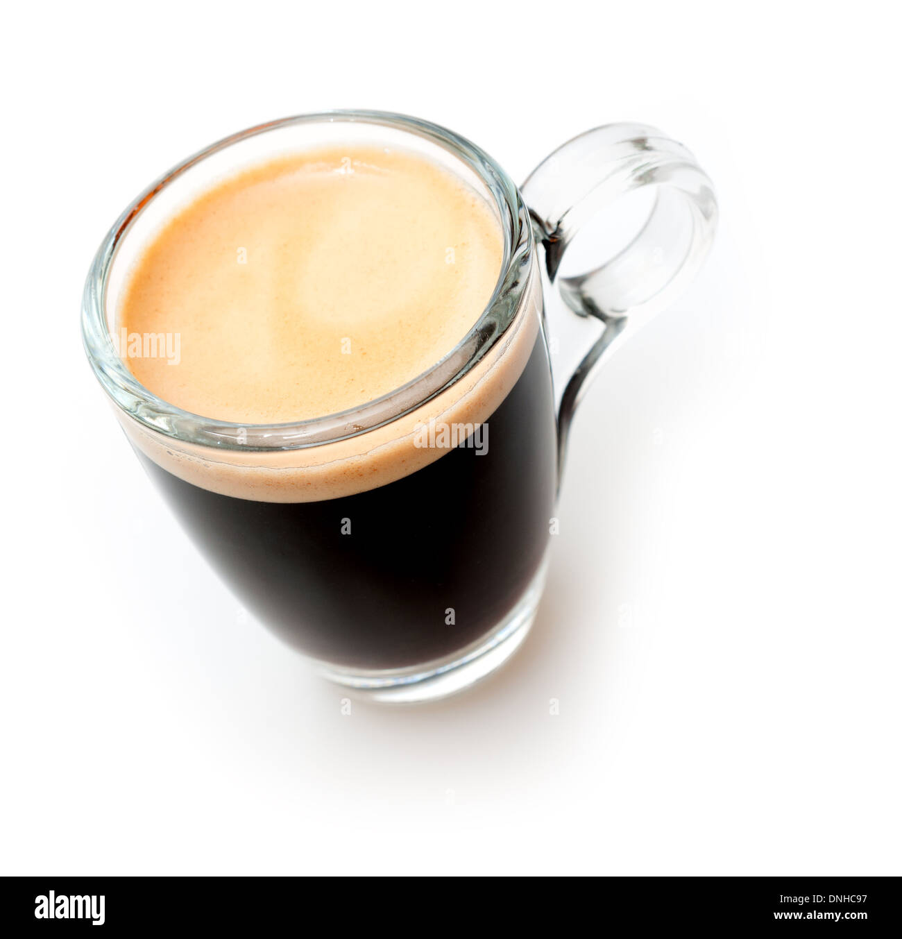 Glass Cup of Espresso Coffee on White Background - Shallow Depth of ...