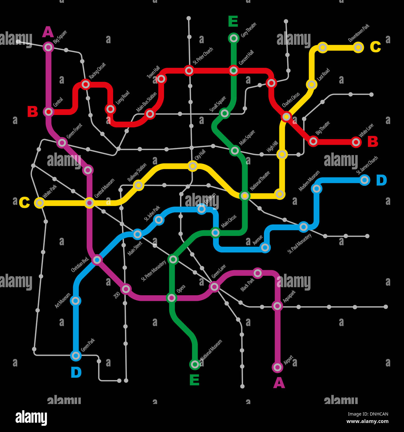 Black tube map hi-res stock photography and images - Alamy