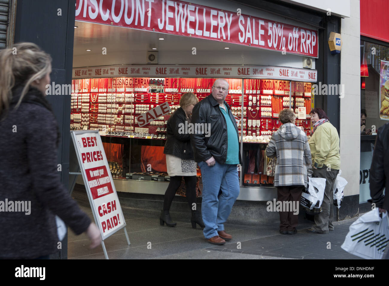 Jewellers sale window in Liverpool One Merseyside, UK shops and ...