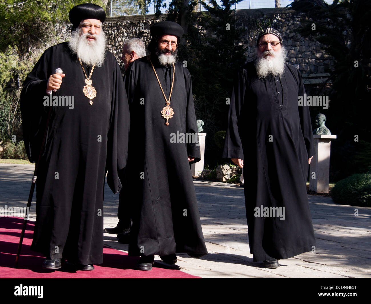 Jerusalem, Israel. 30th December 2013. Archbishop Anba Abraham (L ...