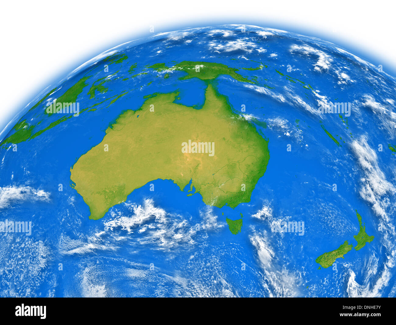Australia on planet Earth isolated on white background. Elements of ...